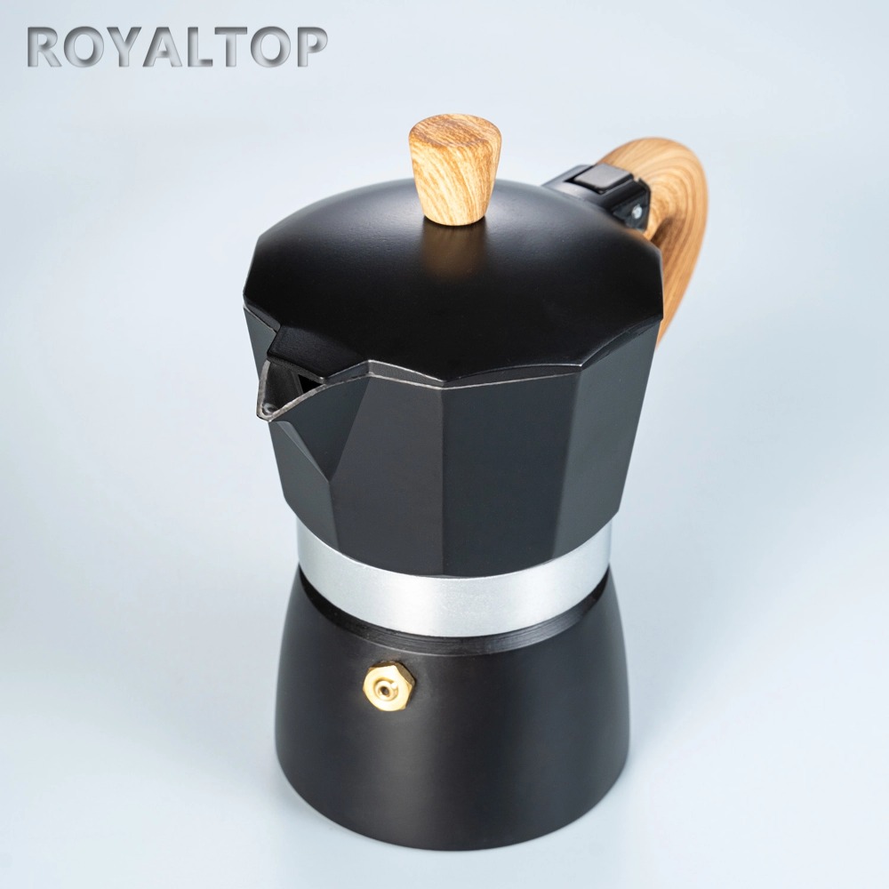 Promotion - Black 3-Cup Aluminum Moka Pot / Factory Direct / MOQ Low
